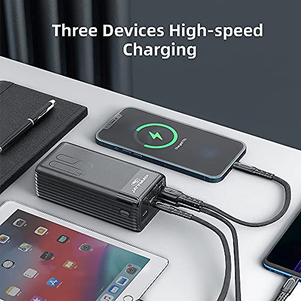 KONFULON Power Bank 50000mah Fast Charging Portable Charger PD USB C 20W High Capacity Battery Bank 22.5W Quick Charge 3.0 with LCD Display External Battery Back for iPhone 13,MacBook and Samsung