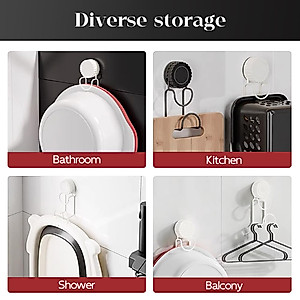 Upgrade Adjustable Light Luxury Washbasin Hook, 2024 New No Drill Suction Cup Hooks, Stainless Steel Waterproof Suction Cup Hooks For Kitchen, Shower, Bathroom, Hanging Washbasin Towels (White, 1PC)