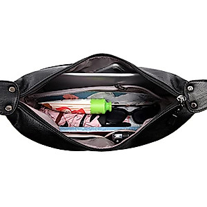 Covelin Women's Retro Sling Shoulder Bag from, Leather Crossbody Tote Handbag Black