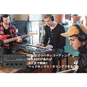 Behringer MICROAMP HA400 Ultra-Compact 4 Channel Stereo Headphone Amplifier,Silver