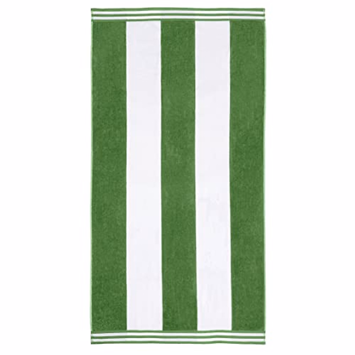 SUPERIOR 100% Oversized Striped Cotton Beach Towel Set, Basics Beach Towels for Bathroom, Dorm, Beach, Camping, Pool, Swimming, Kids, Vacation, Cabana Collection, 34" x 64", Green