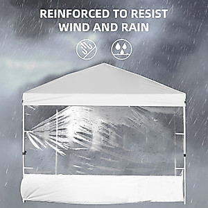 MordenApe Clear Sidewall, Transparent Canopy Walls, Canopy Side Wall for 10x10 Pop Up Canopy - Straight Leg, Outdoor Instant Canopies Sidewall,1 Pack (White)