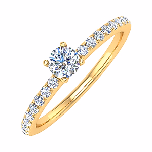 0.36 Carat Prong Set Solitaire Diamond Engagement Ring Band in 14K Yellow Gold (Ring Size 7.25)
