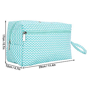 Yarn Storage Bag 29x12x17cm Large Yarn Organizer Tote Bag with Zipper Closure and Pocket for Knitting Needles Crochet Hooks (L)