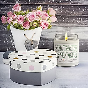 Friend Gifts, Unique Fun Hand-Poured 9oz Soy Candle with Key Lime Pie Scent, Made in USA, Friendship Gift Ideas, Funny Birthday Gifts for Women, and Cute Moving Away Gifts for Friends Female