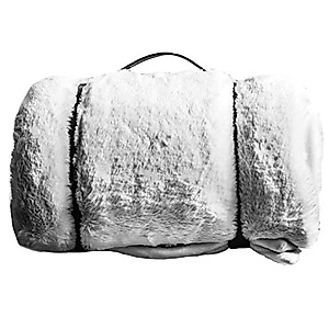 Mon Chateau Luxury Collection Oversized Ultra Plush Faux Fur Throw Blanket, White, 60 x 70