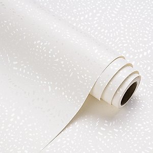 WRAPAHOLIC Wrapping Paper Roll - Mini Roll - 17 Inch x 16.5 Feet - White with Silver Foil Design Perfect for Birthday, Holiday, Wedding, Baby Shower
