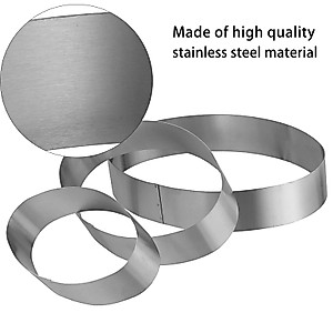 Hemoton 3PCS Cake Ring Stainless Steel Cake Molds Cake & Pastry Rings Oval Mould Cheese Rings Baking Ring Sushi Mold Baking Tool for DIY Home Kitchen Rice Ball Chocolate 3pcs