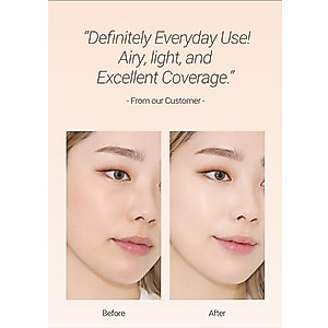 [JUNGSAEMMOOL OFFICIAL] Essential Skin Nuder Cushion (Fair Pink) | Refill Included | Natural Finish | Buildable Coverage | Makeup Artist Brand | Cream Foundation