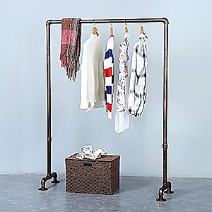 Industrial Pipe Retail Clothing Rack 59in,Vintage Standing Rolling Clothes Rack,Garment Rack Display Rack,Clothes Racks for Hanging Clothes