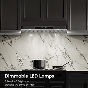 Range Hood 30inch Under Cabinet, 900CFM Kitchen Vent Hood with Gesture/Touch Control and Permanent Stainless Steel Filters, Top and Rear Vents