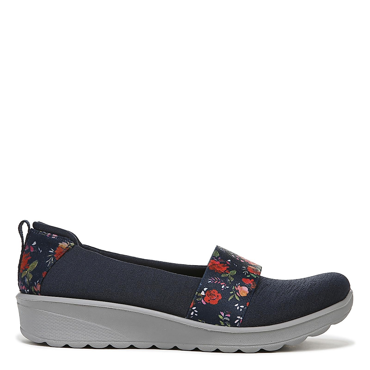 BZees Womens Gracie Slip On Navy Floral 7 M