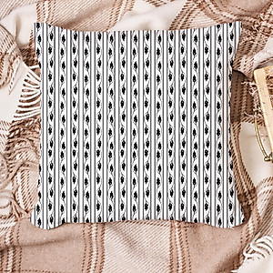 Whaline 60Pcs Flower Cotton Fabric Bundles Black White Floral Fat Quarters Flower Leaves Sewing Fabrics for DIY Handmade Crafting, 10 x 10 Inch