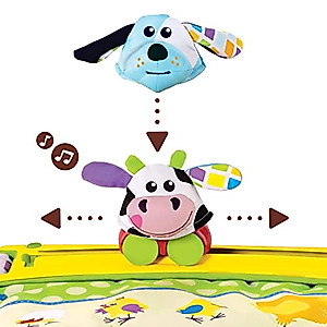 Baby Tummy Time Mat by Yookidoo. Newborn Musical Playmat & Outdoor Gym. Pillow, Teething Toys and Portable Fold-Up Case. 0- 12 months.