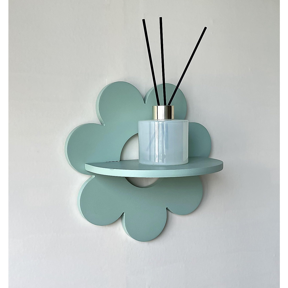 cozifycasa Flower Floating Shelves for Wall Shelf Wood Small Cute Shelf for Kids Girls Room Bathroom Bedroom Game Room (sage Green)