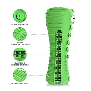 Dealhub Dog Chew Toy, Natural Rubber Dog Toothbrush Aggressive Chewers, for Medium to Large Dogs, Squeaky Dog Toy, Extremely Durable Dog Toy