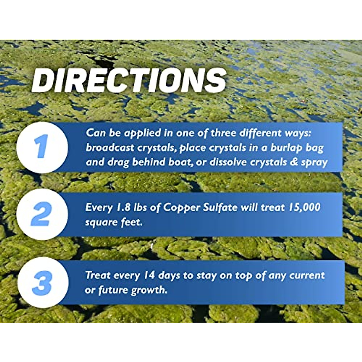 Crystal Blue Copper Sulfate Algaecide - Granular Aquatic Grade Copper Sulfate for Pond Algae Control - 5 Pounds