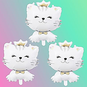 5Pcs Cat Foil Balloon Large Cute Cat Kitten Balloons for Birthday Baby Shower Wedding kids Pet Themed Cartoon Party Decoration Supplies