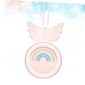Holibanna Vintage Fan Household Fans Handheld Fan Mini Personal Fan USB Personal Fan Personal Handheld Fan Home Mini Fan Mini Cool Fan Wing Shaped Design Fan Hanging Neck Gift Pink