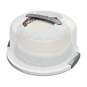 Sterilite Cake Server See-Through Lid, White Base, 4-Pack