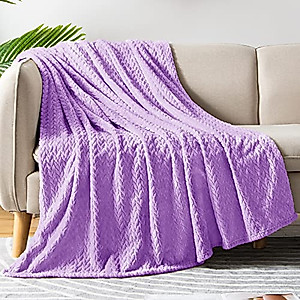 Whale Flotilla Fleece Throw Blanket for Couch with Plush Decorative Pattern, Soft Fluffy Throw Blanket for Sofa, Cozy and Lightweight, Lilac, 50x70 Inch