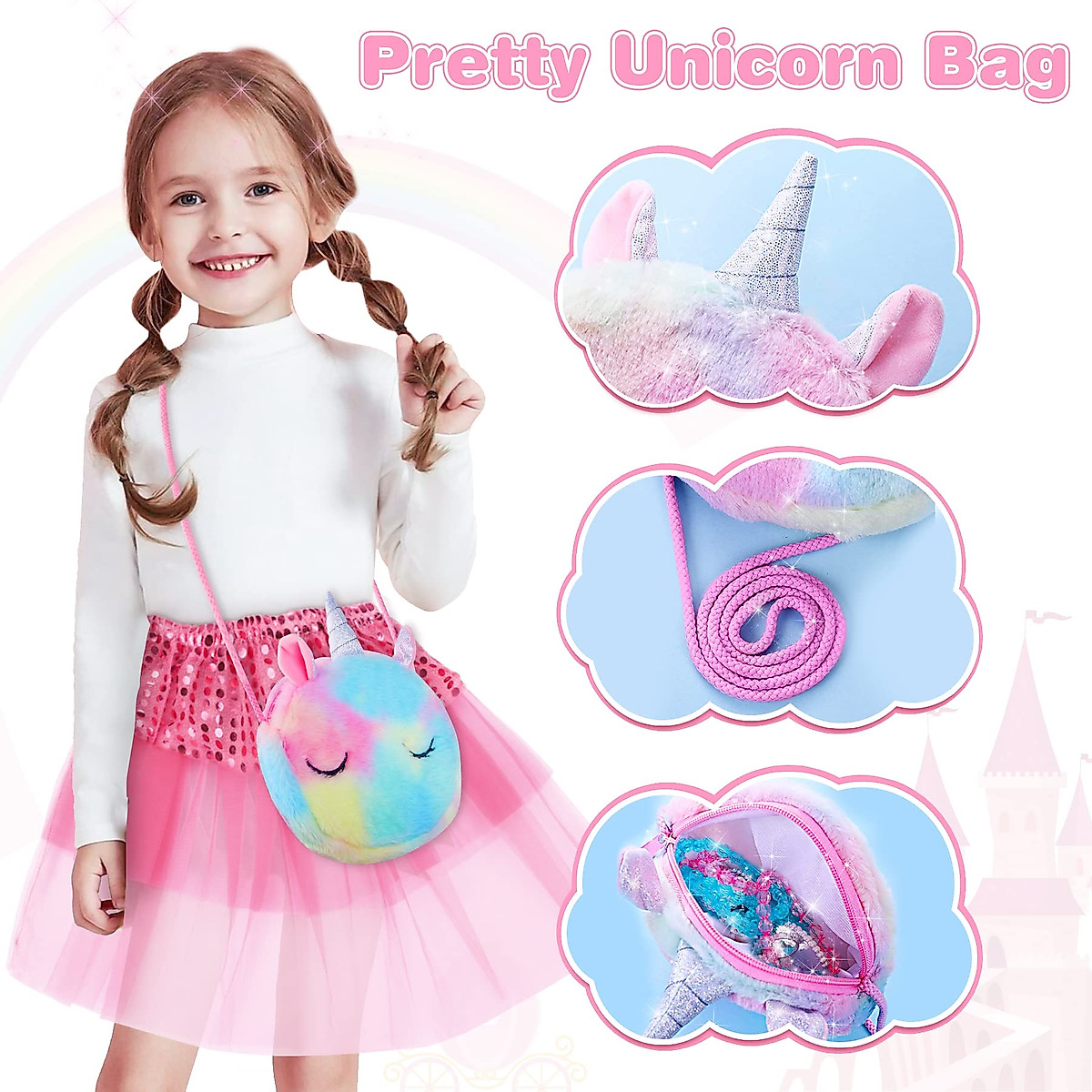 Princess Dress Up Toys & Jewelry Boutique, Princess dress up clothes for little girls pretend play toy set with Heel shoes, Skirts, Bag Toddler Dress Up Costumes Gift for Age 3 4 5 6 Years Old Kids