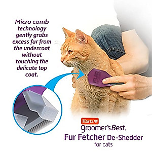 Hartz Groomer's Best Fur Fetcher De-Shedder Cat Brush,Black