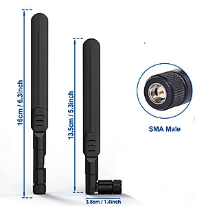 Bingfu Dual Band WiFi 2.4GHz 5GHz 5.8GHz 8dBi SMA Male Antenna (2-Pack) for Wireless Vedio Security IP Camera Recorder Surveillance Recorder Truck Trailer Rear View Backup Camera Reversing Monitor