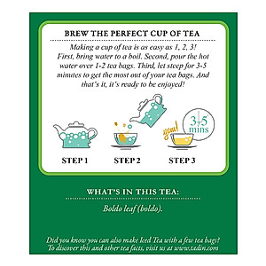Tadin Boldo Herbal Tea. Caffeine Free. 24 Tea Bags. 1.18 oz. Pack of 3