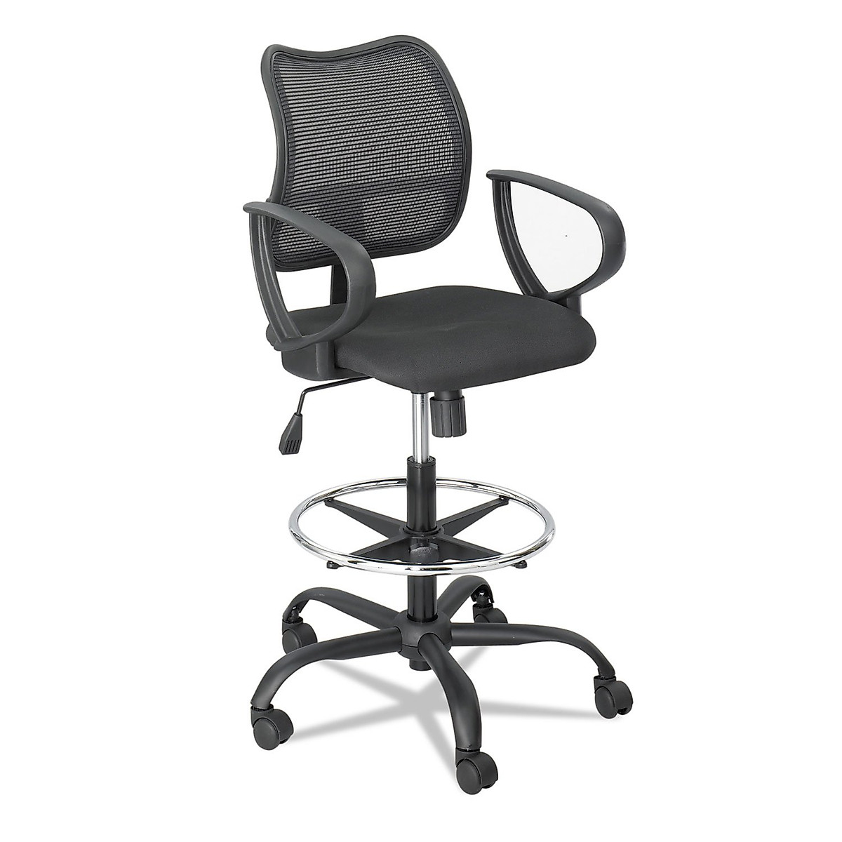 Safco Products Vue Mesh Extended-Height Chair 3395BL, Ergonomic, Breathable Mesh Back, Black, mid-Back