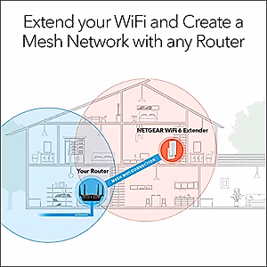 NETGEAR WiFi 6 Mesh Range Extender (EAX12) - Add up to 1,200 sq. ft. and 15+ Devices with AX1600 Dual-Band Wireless Signal Booster & Repeater (up to 1.6Gbps Speed), WPA3 Security, Smart Roaming