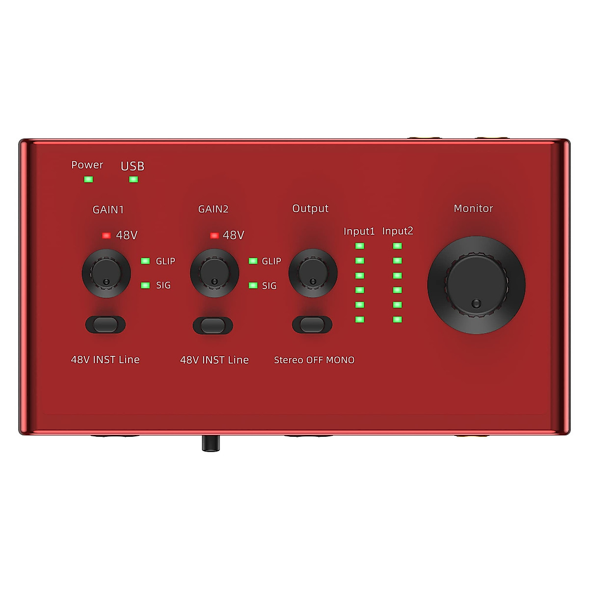 USB Audio Interface with 1x XLR/TRS 1x 1/4" 2X RCA USB (AU13)