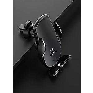 MEIMFY Wireless Car Charger Mount,Auto Clamping Air Vent Phone Holder for Car,New Upgraded Model,15W Qi Fast Charging/Magnetic DC Charging for All Mobile Phones,iPhone,Samsung,Pixel