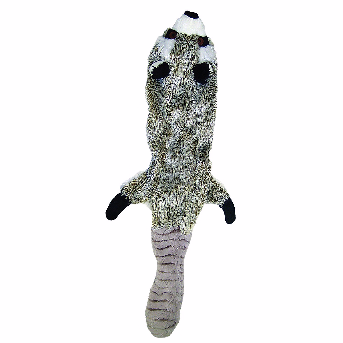 SPOT Skinneeez Stuffless Dog Toy with Squeaker | Plush Tug of War Raccoon Squeak Toy for Small and Large Dog Breeds | Small