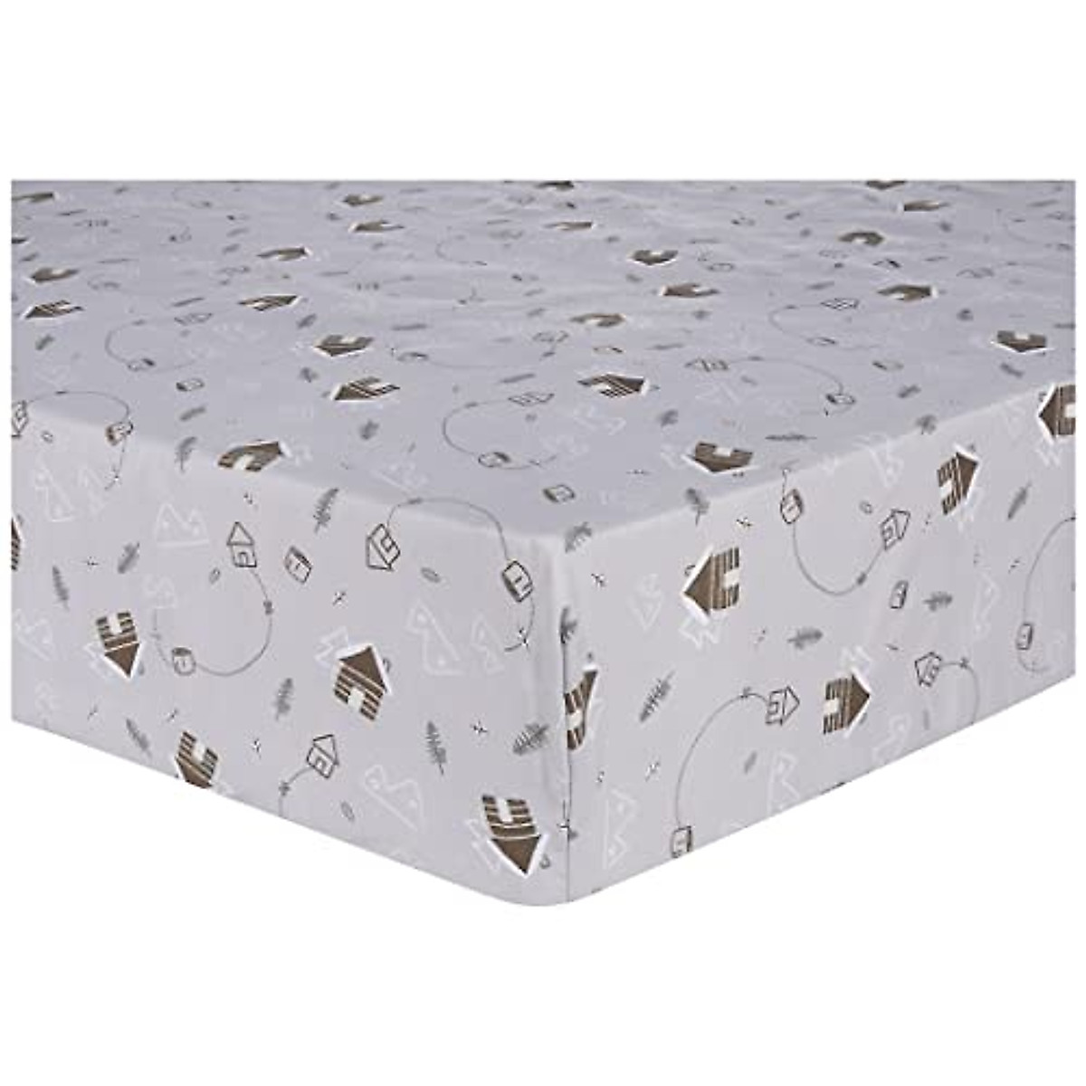 Sammy & Lou Mountain Cabin 2-Pack Microfiber Fitted Crib Sheet Set, Fits Standard Crib Mattress 28 in x 52 in; Fully Elasticized,