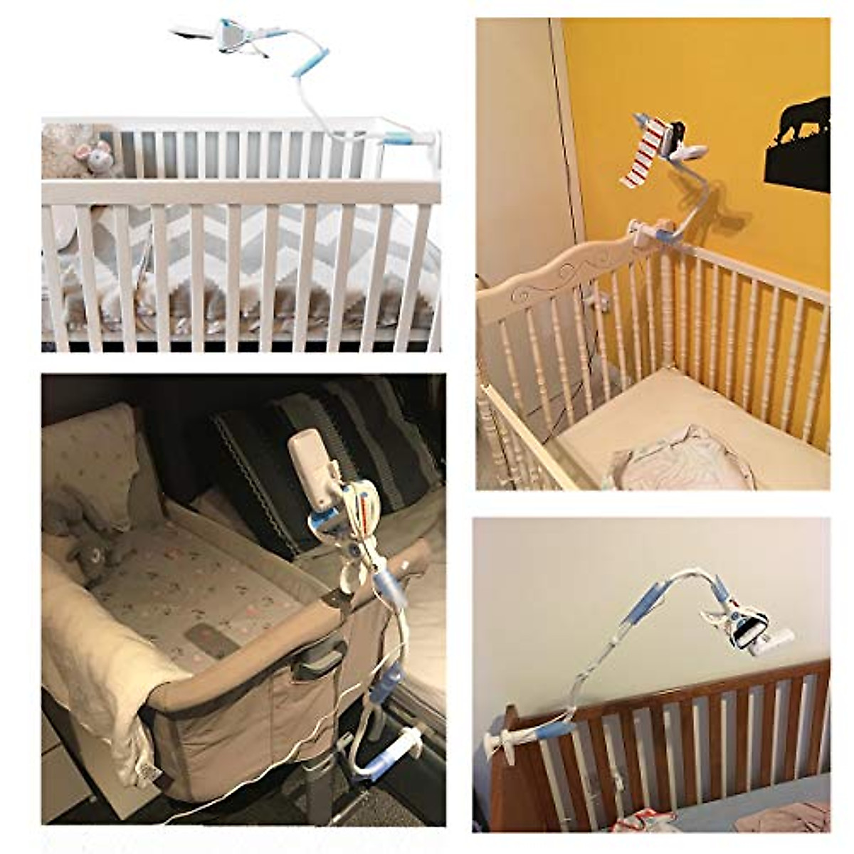 Universal Baby Monitor Holder Mount, Infant Baby Camera Holder, Baby Monitor Shelf, Baby Camera Stand with Safe Straps for Most Baby Monitors