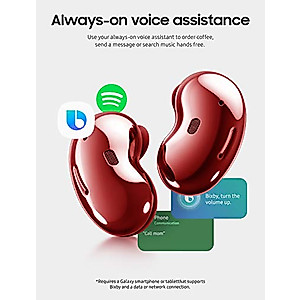 SAMSUNG Galaxy Buds Live True Wireless Bluetooth Earbuds w/ Active Noise Cancelling, Charging Case, AKG Tuned 12mm Speaker, Long Battery Life, US Version, Mystic Red