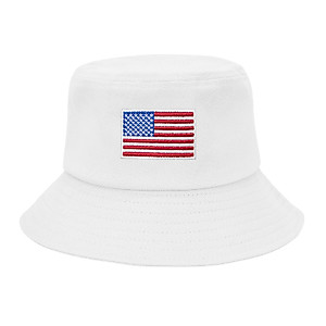 Zando Bucket Hat for Women Teens Fishing Hats for Men Sun Protection Hat Bucket Hats for Women Trendy Cap for Men Unisex Summer Hats for Women Packable Beach Hat American Flag Hat for Boys One Size