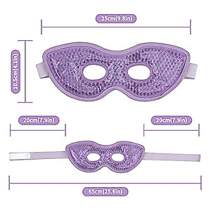 NEWGO Gel Eye Mask Reusable Cooling Eye Mak with Eye Holes, Cold Pack Eye Ice Pack Hot Cold Eye Compress for Puffy Eyes Migraine Headache, Stress Relief, Dry Eyes Dark Circles (Purple)