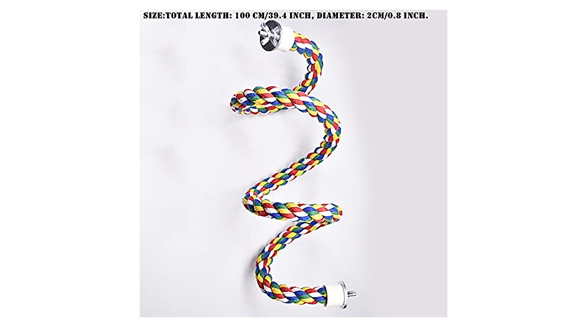 Durable Bird Cage Rope Perch for Parrots & Lovebirds