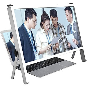 Laptop Screen Magnifier 21" Computer Screen Magnifier with Adjustable Angle Design Portable Foldable Amplifier Desktop Magnifying Mirror for Seniors Reading Close Work