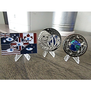 Lot of 3 Intelligence Challenge Coins NGA IC FVEY NSA Five Eyes Intelligence Community Grim Reaper National Geospatial Agency