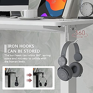 Win Up Time Standing Desk Adjustable Height Desk- Whole Piece Desktop Electric Adjustable Standing Desk, Height Adjustable Desk Stand Up Desk for Home Office Computer Desk,White 55x24Inch