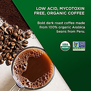 VitaCup Organic Perfect Dark Roast Decaf Coffee Pod for Pure & Clean Energy & Antioxidants from Low Acid, Guatemala Single Origin in Recyclable Single Serve Pod compatible w/ Keurig K-Cup Brewers,16CT