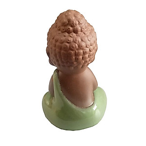 FengshuiGe Mini Tathagata Tea Pet Ceramic Buddhist Monk Meditation Decor Zen Garden Buddha Statues for Home Decor (Style1)