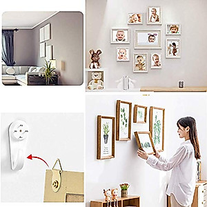 NARAMAX 20PCS White Non-Trace Wall Picture Hook Plastic Powerful Concrete Hard Wall Drywall Picture Hooks Frame Wedding Photos Mirror Wall Studs Hardwall Painting Hangers (M Size)