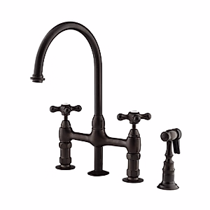 Vintage Tub & Bath Gooseneck Bridge Style Kitchen Faucet - Metal Lever Handles