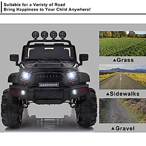 OTTARO Ride on Cars Trucks Electric Car for Kids, 12V Battery Powered Car w/Parental Remote Control, Spring Suspension, LED Lights, MP3 Player, Safety Belt（Pink）