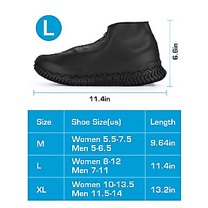Zbyoujer Waterproof Rain Shoe Covers, Silicone Overshoes with Zipper Non-slip Galoshes for Men and Women