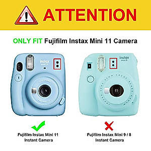 Fintie Protective Case for Fujifilm Instax Mini 11 Instant Camera - Premium Vegan Leather Bag Cover with Removable Adjustable Strap, Vintage Brown